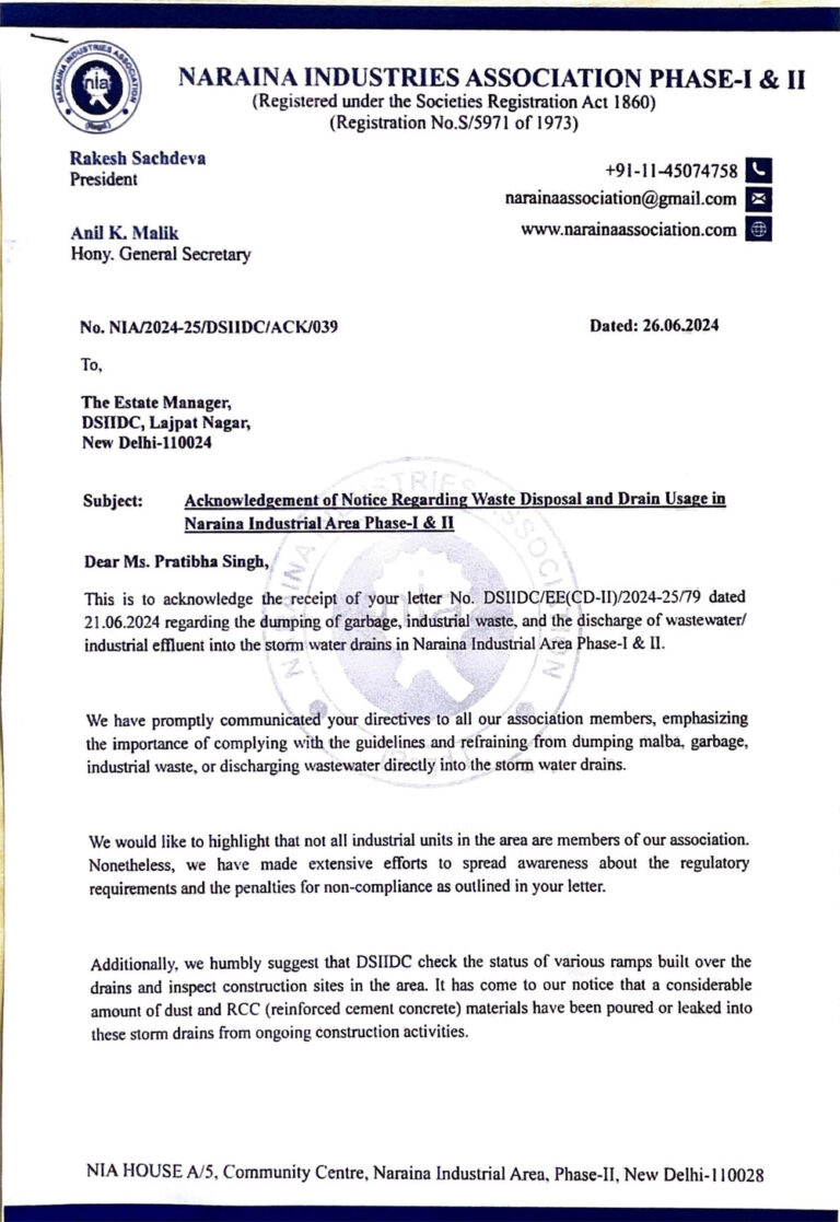 DSIIDC-ACK-26.06.2024 – Naraina Industries Association